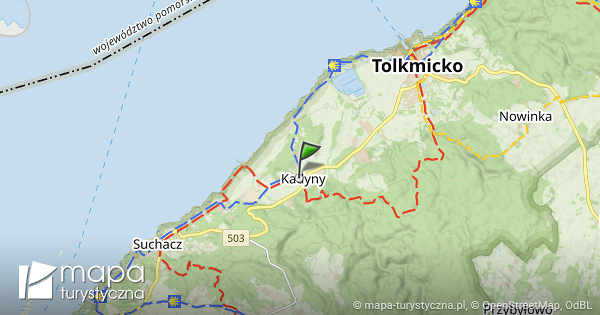 Kadyny - mapa szlaków turystycznych | mapa-turystyczna.pl