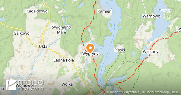 Wygryny - mapa szlaków turystycznych | mapa-turystyczna.pl