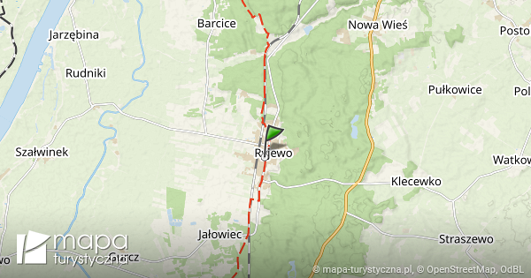 Ryjewo - mapa szlaków turystycznych | mapa-turystyczna.pl