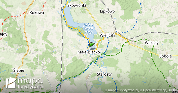 Małe Olecko - mapa szlaków turystycznych | mapa-turystyczna.pl