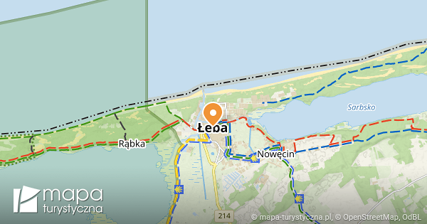 Łeba - mapa szlaków turystycznych | mapa-turystyczna.pl