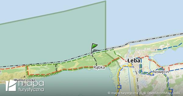 Brzeg morza - mapa szlaków turystycznych | mapa-turystyczna.pl