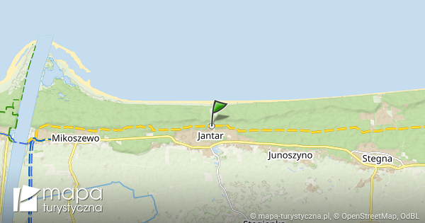 Jantar - mapa szlaków turystycznych | mapa-turystyczna.pl