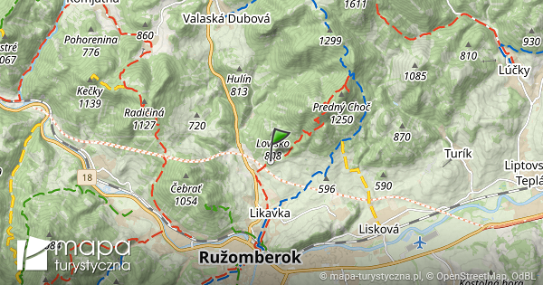 Zamek Likava - mapa szlaków turystycznych | mapa-turystyczna.pl