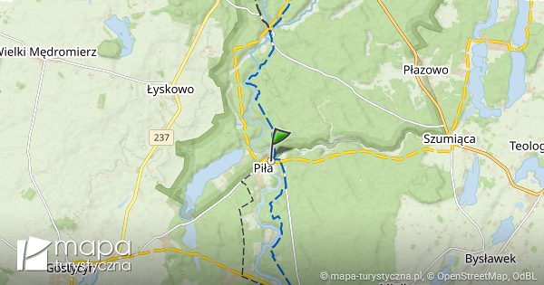 Piła-Młyn - mapa szlaków turystycznych | mapa-turystyczna.pl