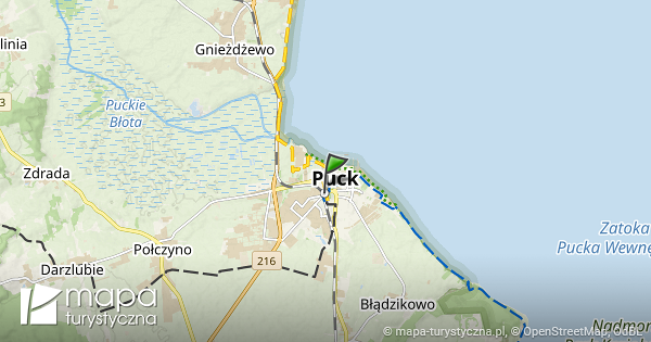 Puck, ul. Dworcowa - mapa szlaków turystycznych | mapa-turystyczna.pl
