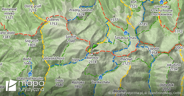 Baníkov - mapa szlaków turystycznych | mapa-turystyczna.pl