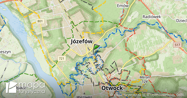 Otwock, most - mapa szlaków turystycznych | mapa-turystyczna.pl