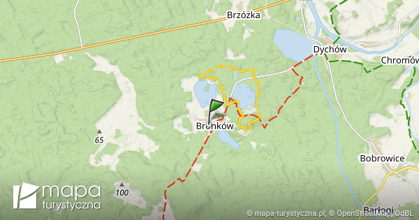 Bronków - mapa szlaków turystycznych | mapa-turystyczna.pl
