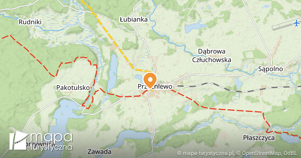 Przechlewo, posterunek policji - mapa szlaków turystycznych | mapa ...