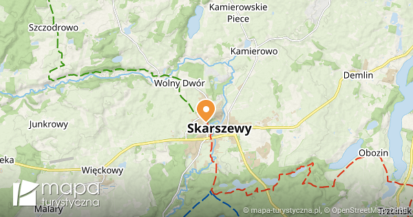 Skarszewy, dworzec kolejowy - mapa szlaków turystycznych | mapa ...