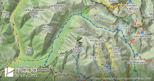 Kriváň - mapa szlaków turystycznych | mapa-turystyczna.pl