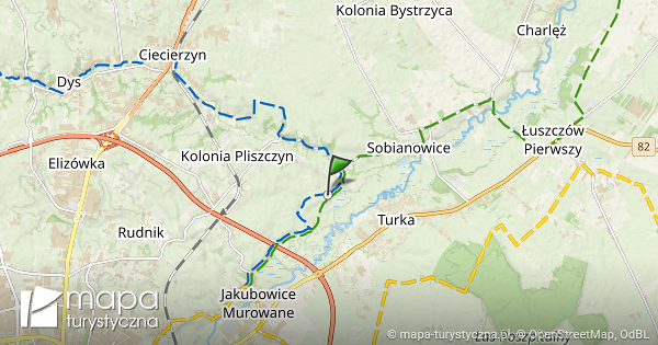 Łysaków - mapa szlaków turystycznych | mapa-turystyczna.pl