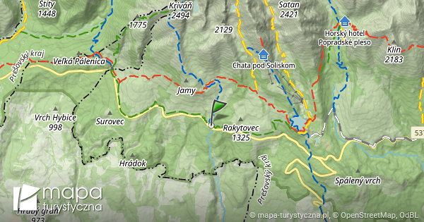 Biely Váh, rázc. - mapa szlaków turystycznych | mapa-turystyczna.pl