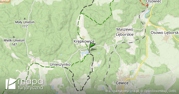 Sitnica - mapa szlaków turystycznych | mapa-turystyczna.pl
