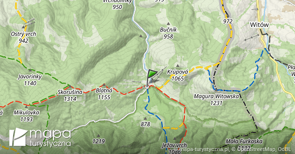 Oravice - mapa szlaków turystycznych | mapa-turystyczna.pl