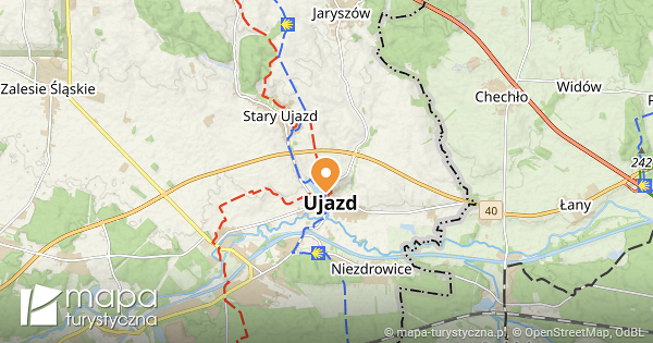 Ujazd, Plac Zamkowy - mapa szlaków turystycznych | mapa-turystyczna.pl