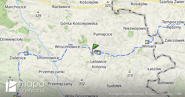 Lelowice-Kolonia - mapa szlaków turystycznych | mapa-turystyczna.pl