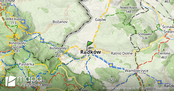 Radków, ul. Szpitalna - mapa szlaków turystycznych | mapa-turystyczna.pl