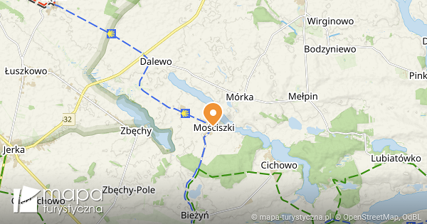 Mościszki - mapa szlaków turystycznych | mapa-turystyczna.pl
