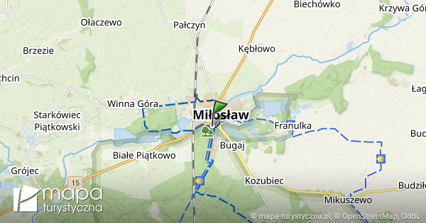 Miłosław, pałac - mapa szlaków turystycznych | mapa-turystyczna.pl