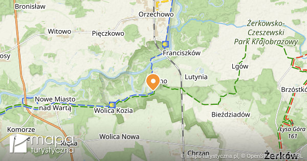 Dębno - mapa szlaków turystycznych | mapa-turystyczna.pl