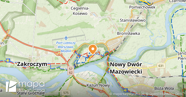 Twierdza Modlin, prochownia - mapa szlaków turystycznych | mapa ...