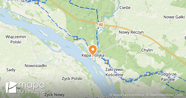 Kępa Polska - mapa szlaków turystycznych | mapa-turystyczna.pl