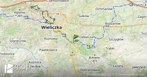 Lednica Górna - mapa szlaków turystycznych | mapa-turystyczna.pl