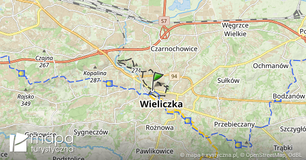 Wieliczka, sanktuarium - mapa szlaków turystycznych | mapa-turystyczna.pl