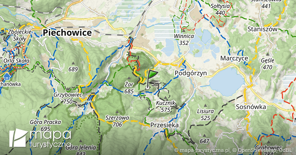 Odejście do Czerwonej Jaskini - mapa szlaków turystycznych | mapa ...