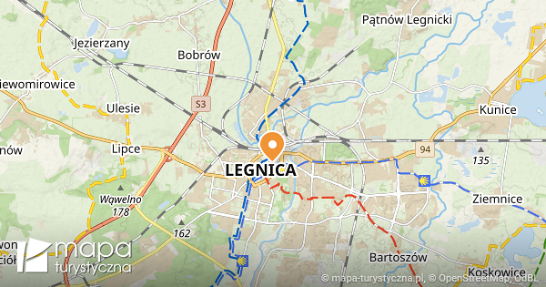 Legnica, kościół św. Marii Panny - mapa szlaków turystycznych | mapa ...