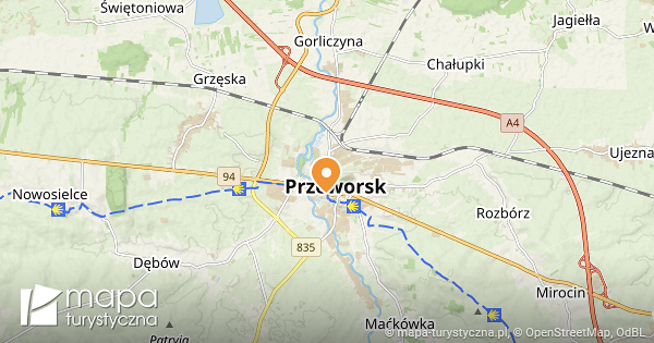Przeworsk - mapa szlaków turystycznych | mapa-turystyczna.pl