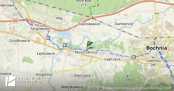 Moszczenica - mapa szlaków turystycznych | mapa-turystyczna.pl