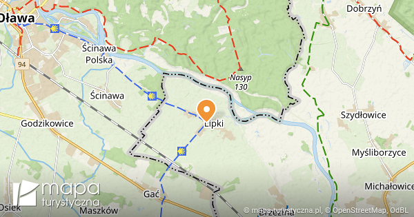 Lipki - mapa szlaków turystycznych | mapa-turystyczna.pl