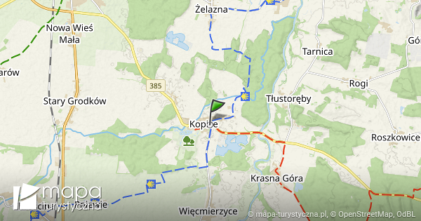 Kopice - mapa szlaków turystycznych | mapa-turystyczna.pl