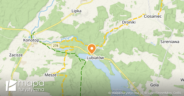 Lubiatów - mapa szlaków turystycznych | mapa-turystyczna.pl