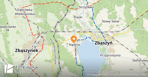 Nądnia - mapa szlaków turystycznych | mapa-turystyczna.pl
