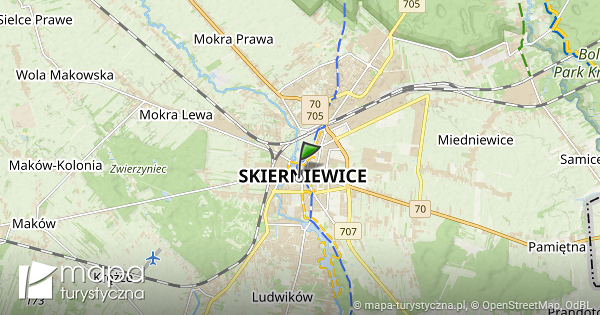 Skierniewice - mapa szlaków turystycznych | mapa-turystyczna.pl