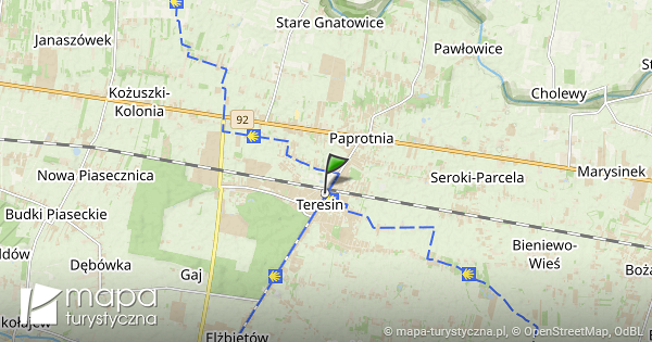 Teresin - mapa szlaków turystycznych | mapa-turystyczna.pl