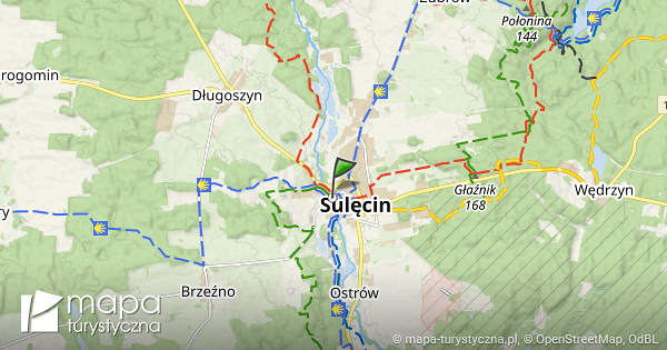 Sulęcin, Postomia - mapa szlaków turystycznych | mapa-turystyczna.pl