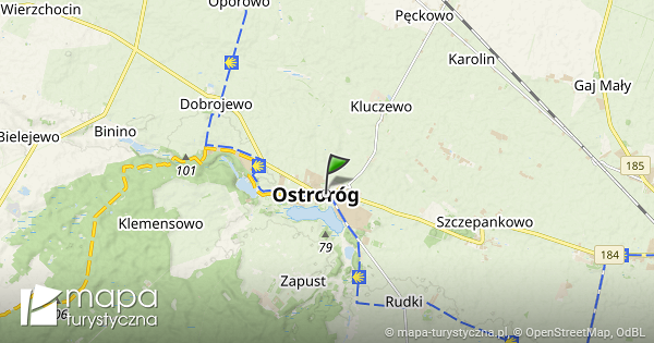Ostroróg - mapa szlaków turystycznych | mapa-turystyczna.pl