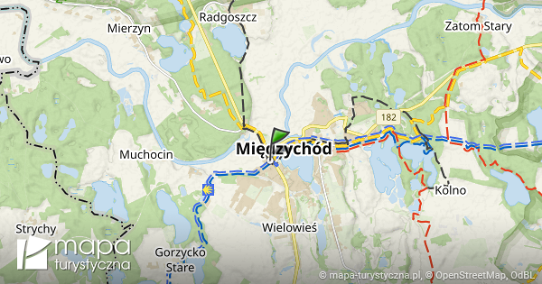 Międzychód - mapa szlaków turystycznych | mapa-turystyczna.pl