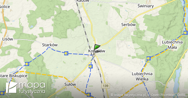 Kowalów - mapa szlaków turystycznych | mapa-turystyczna.pl