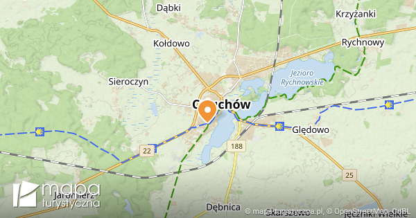 Człuchów, szpital - mapa szlaków turystycznych | mapa-turystyczna.pl