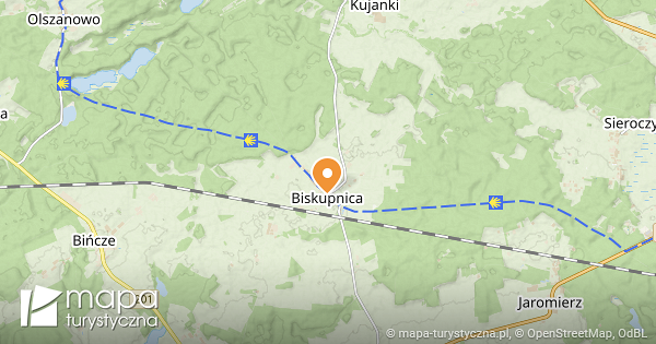 Biskupnica - mapa szlaków turystycznych | mapa-turystyczna.pl