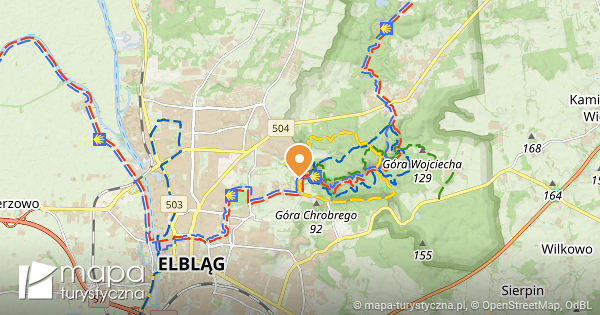Elbląg, Polanka - mapa szlaków turystycznych | mapa-turystyczna.pl