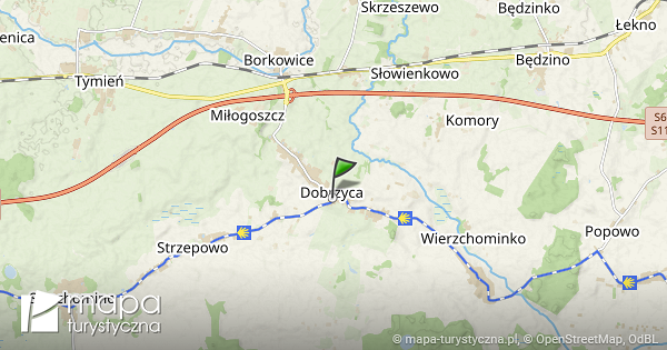 Dobrzyca - mapa szlaków turystycznych | mapa-turystyczna.pl