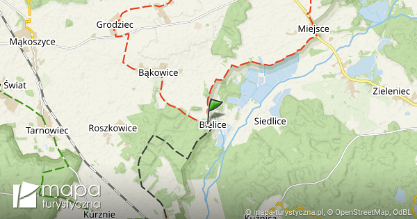 Bielice - mapa szlaków turystycznych | mapa-turystyczna.pl