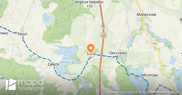 Sitno - mapa szlaków turystycznych | mapa-turystyczna.pl